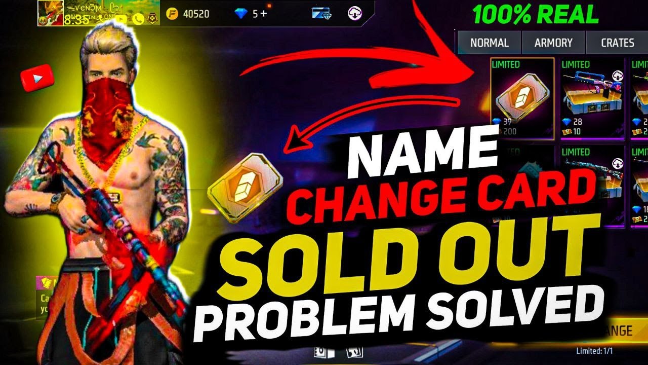 Name Change Card Sold Out Problem In Free Fire How To Solve Name Name Change Card Sold Out Problem In Free Fire How To Solve Name