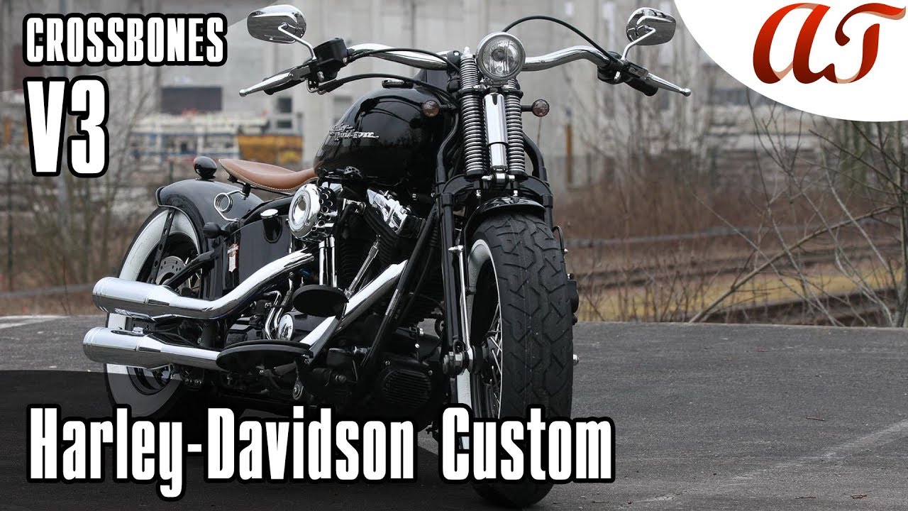 Harley-Davidson CROSS BONES Custom: CROSSBONES V3 * A&T Design - YouTube