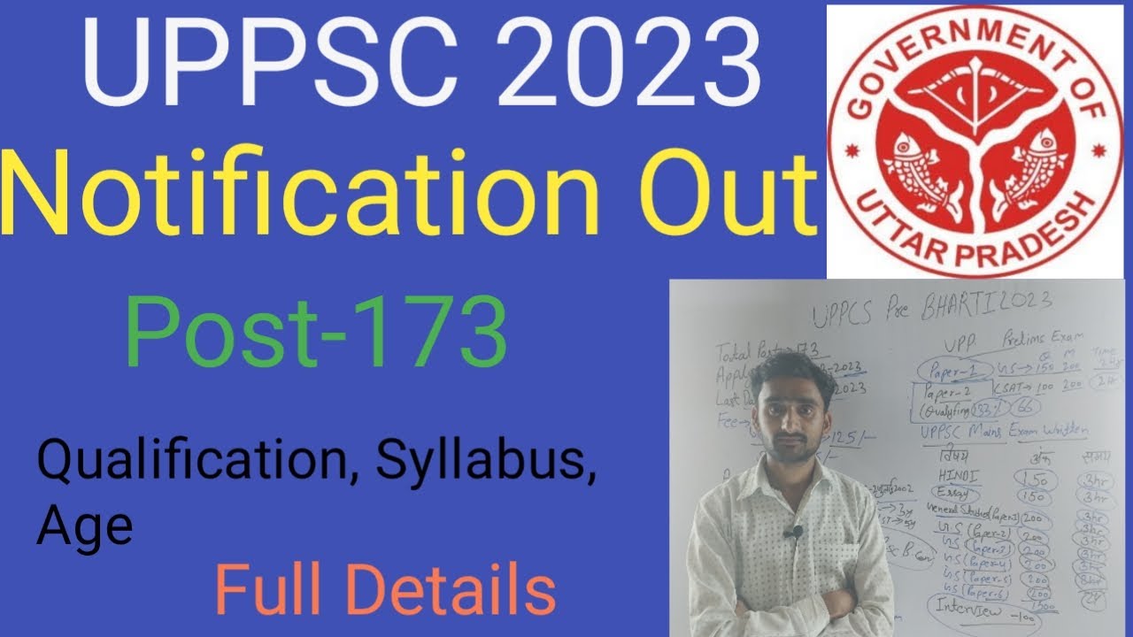 UPPSC NOTIFICATION 2023 || UPPSC NEW VACANCY 2023 || Qualification ...