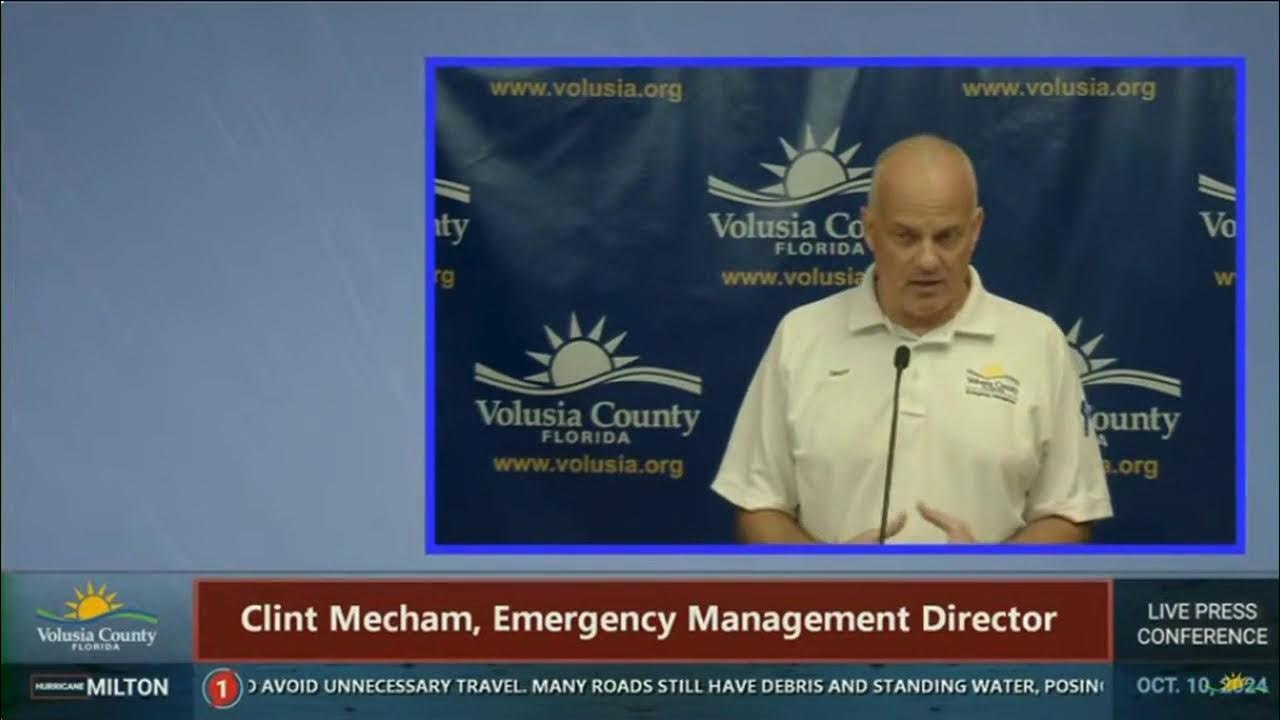 Volusia County, Florida, officials hold a press conference after Hurricane Milton - YouTube