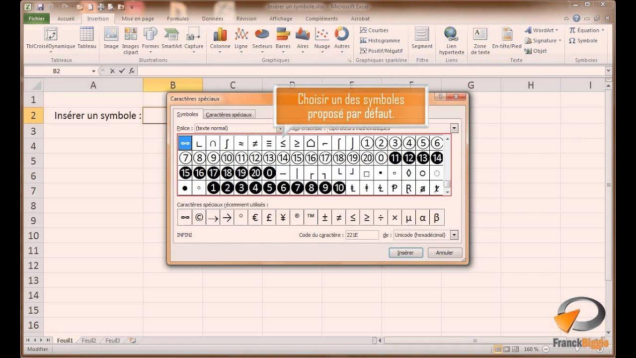 Formation Excel - Inserer un symbole dans Excel [HD] - YouTube
