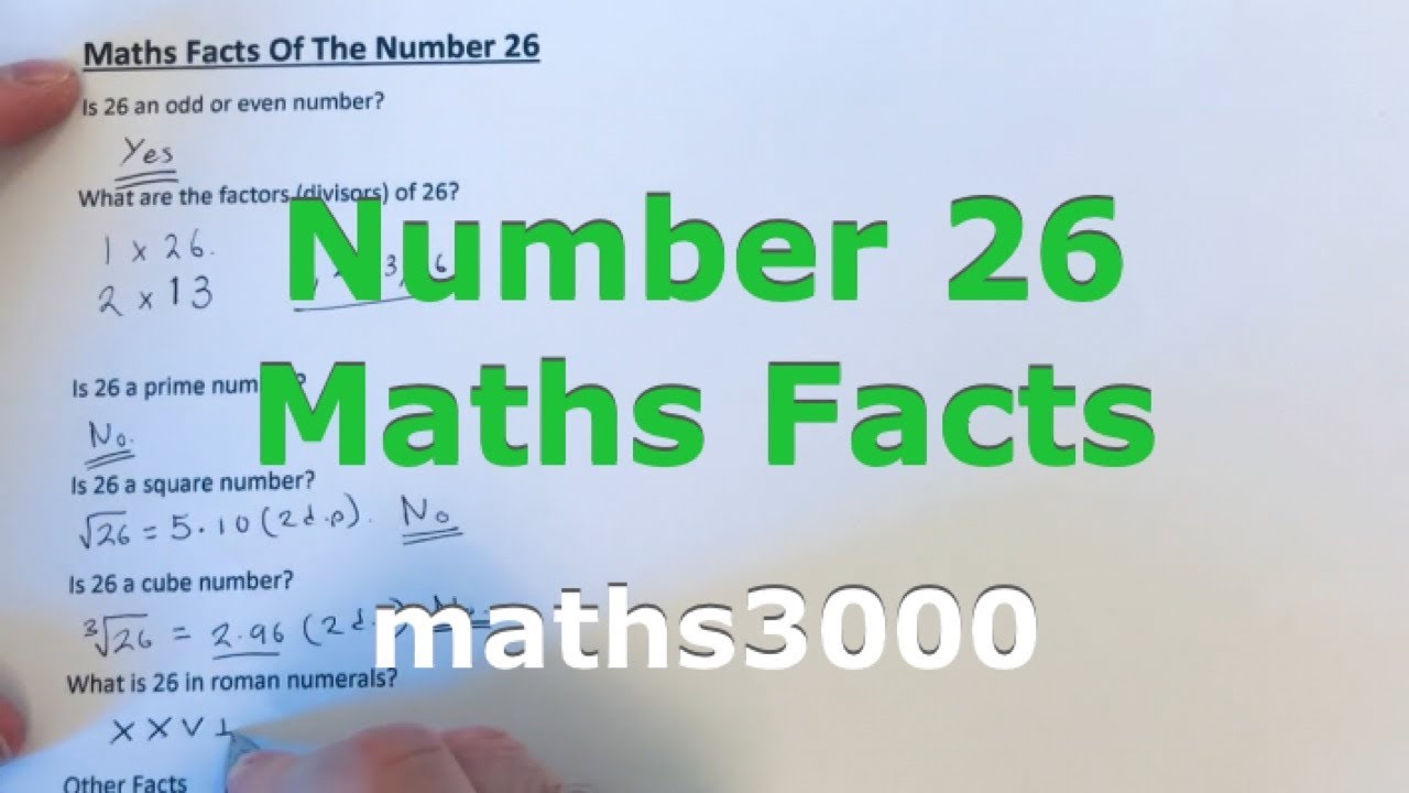 Number 26 Maths Facts. Is a square number? What are the factors of 26 ...