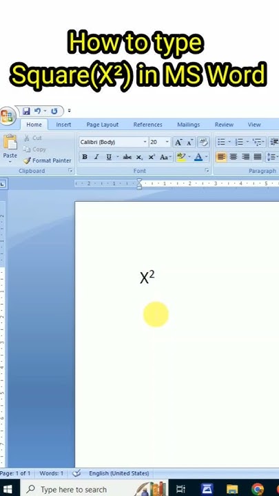 How to write Square on Ms Word. - YouTube