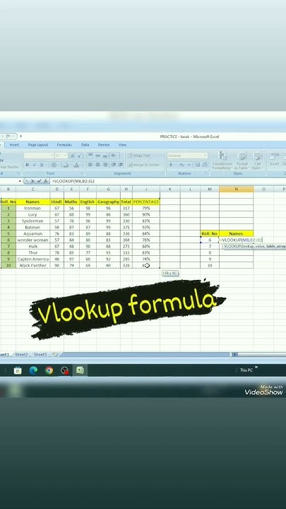 Vlookup Function In Excel #excelTips#excel tricks - YouTube