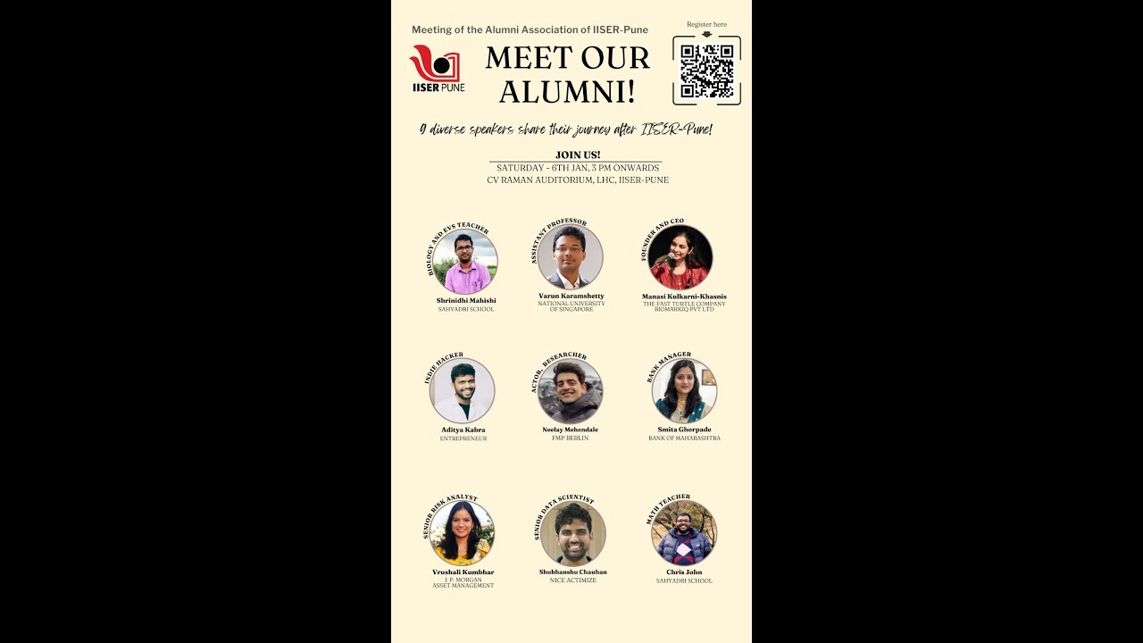 Meeting of Alumni Association of IISER-Pune | Meet Our Alumni | Video ...