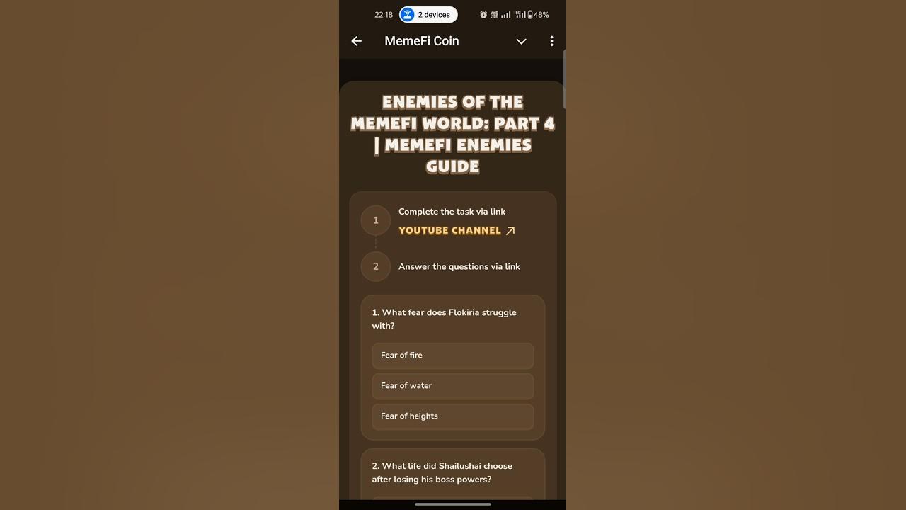 Enemies Of The Memefi World Part 4 Memefi Youtube Video Code | Memefi Video Code 2 September ...