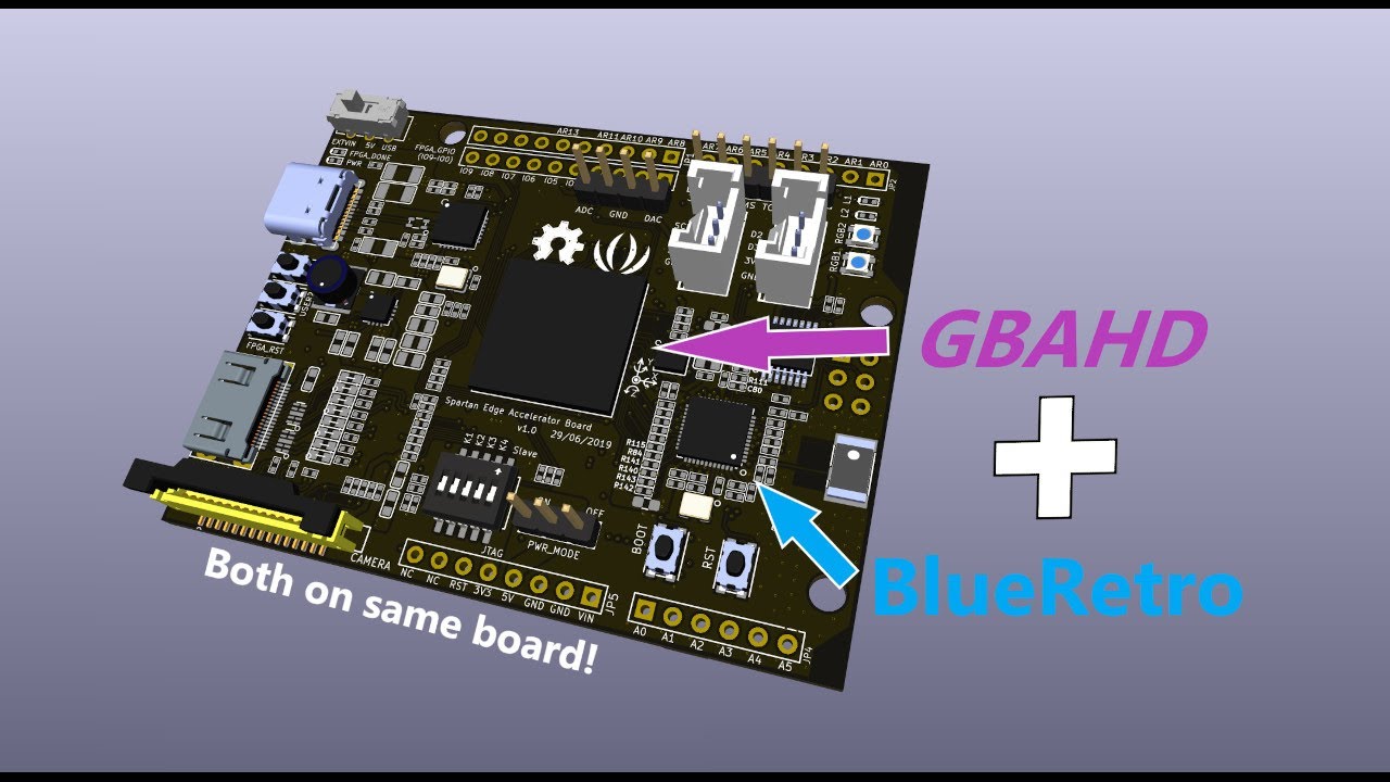 BlueRetro + GBAHD consolized GBA using a single SEA board - YouTube