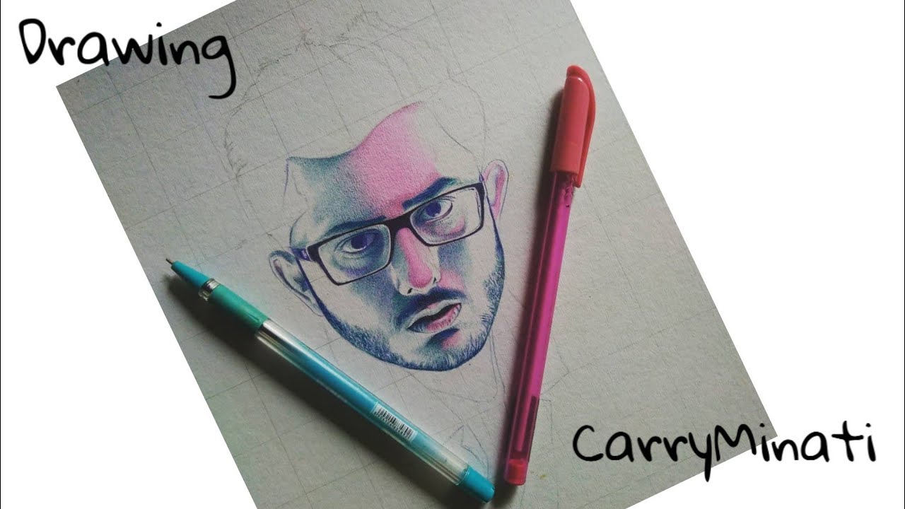 carryminati drawing / how to draw @CarryMinati - YouTube