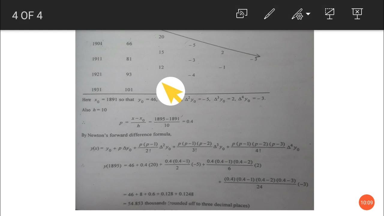 NEWTON FORWARD FORMULA (EXAMPLE)# BCA 6TH SEM - YouTube
