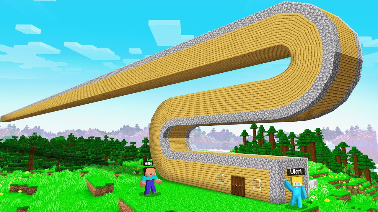 Billy und Ukri haben ein SCHIEFES VILLAGER HAUS gefunden in Minecraft! - YouTube