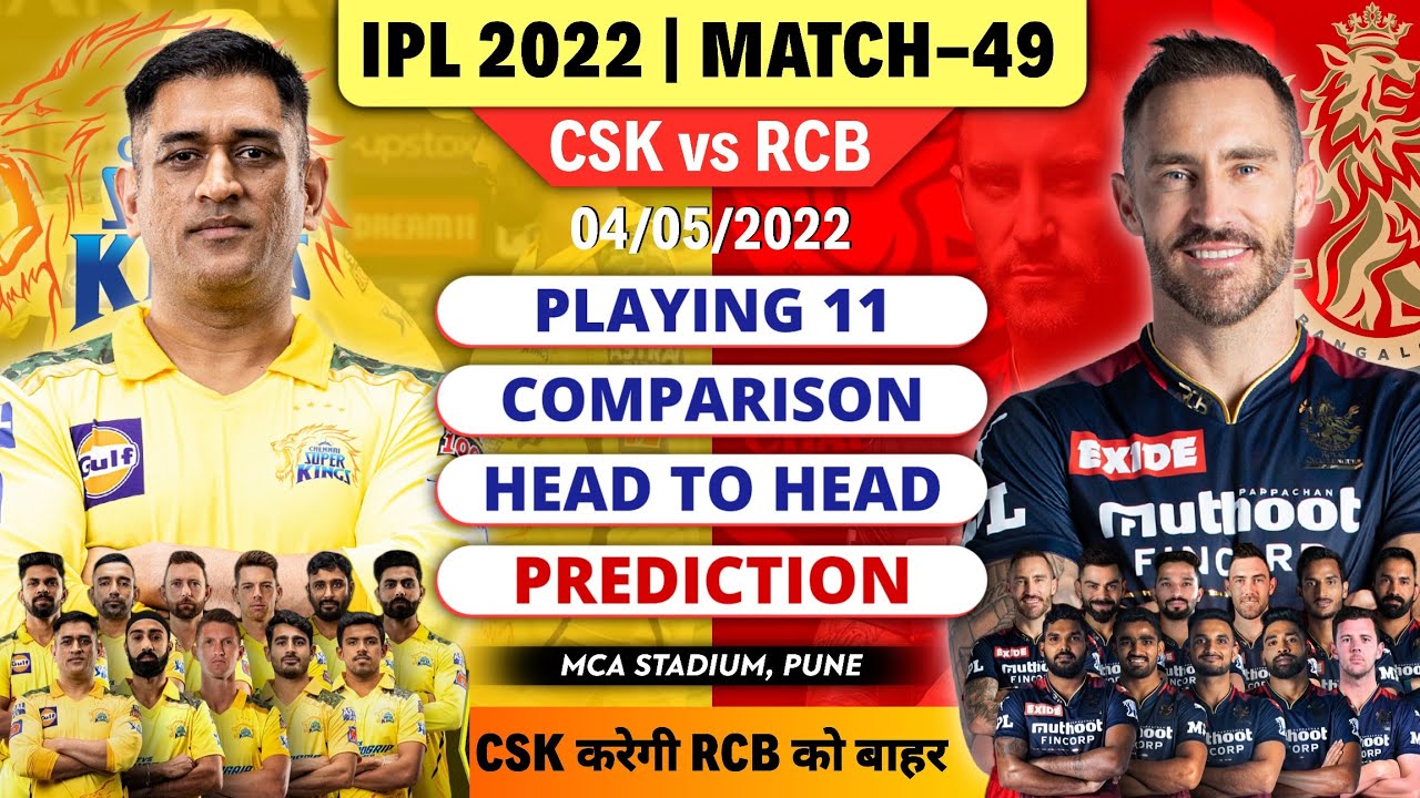 RCB vs CSK Playing 11 2022 | CSK vs RCB Playing 11 2022 | RCB vs CSK ...