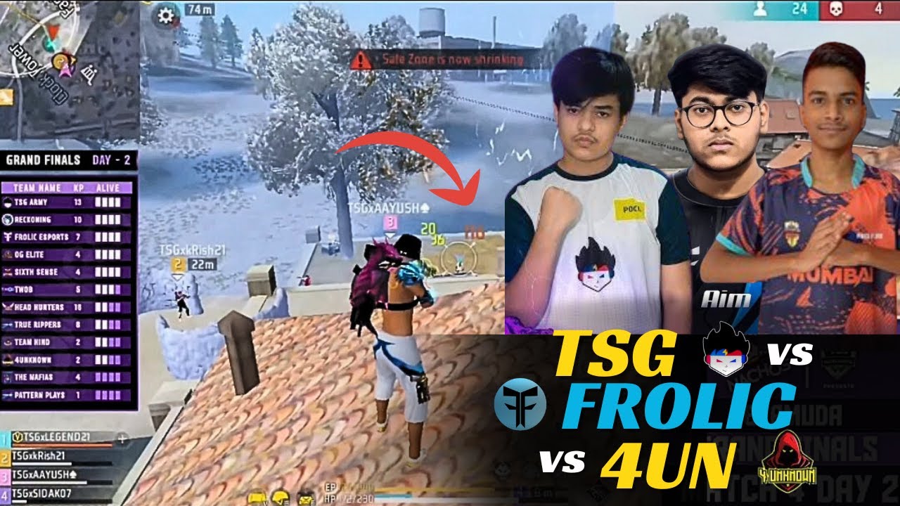 TSG vs FROLIC vs 4UN BEST LAST ZONE FIGHT😱 | TOURNAMENT HIGHLIGHT💯 ...