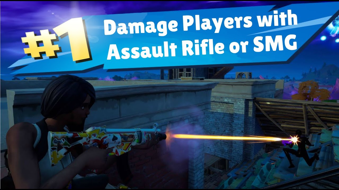 Damage Players with Assault Rifles or SMG`s - Fortnite - YouTube