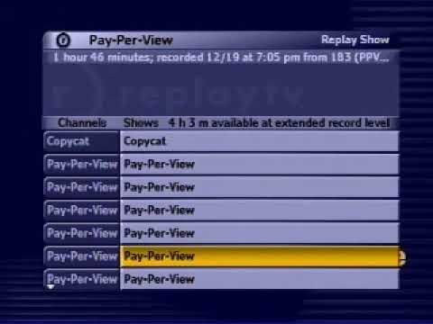 Browsing Through Recordings on a Panasonic Showstopper ReplayTV DVR ...