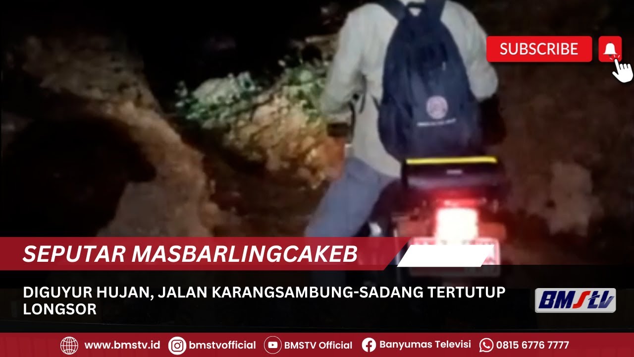 DIGUYUR HUJAN, JALAN KARANGSAMBUNG SADANG TERTUTUP LONGSOR - YouTube