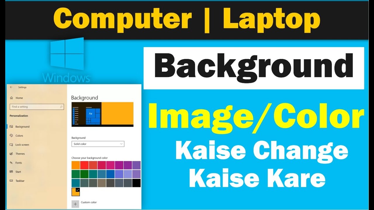 Laptop Or Computer ka display walpapper screen background kaise change ...