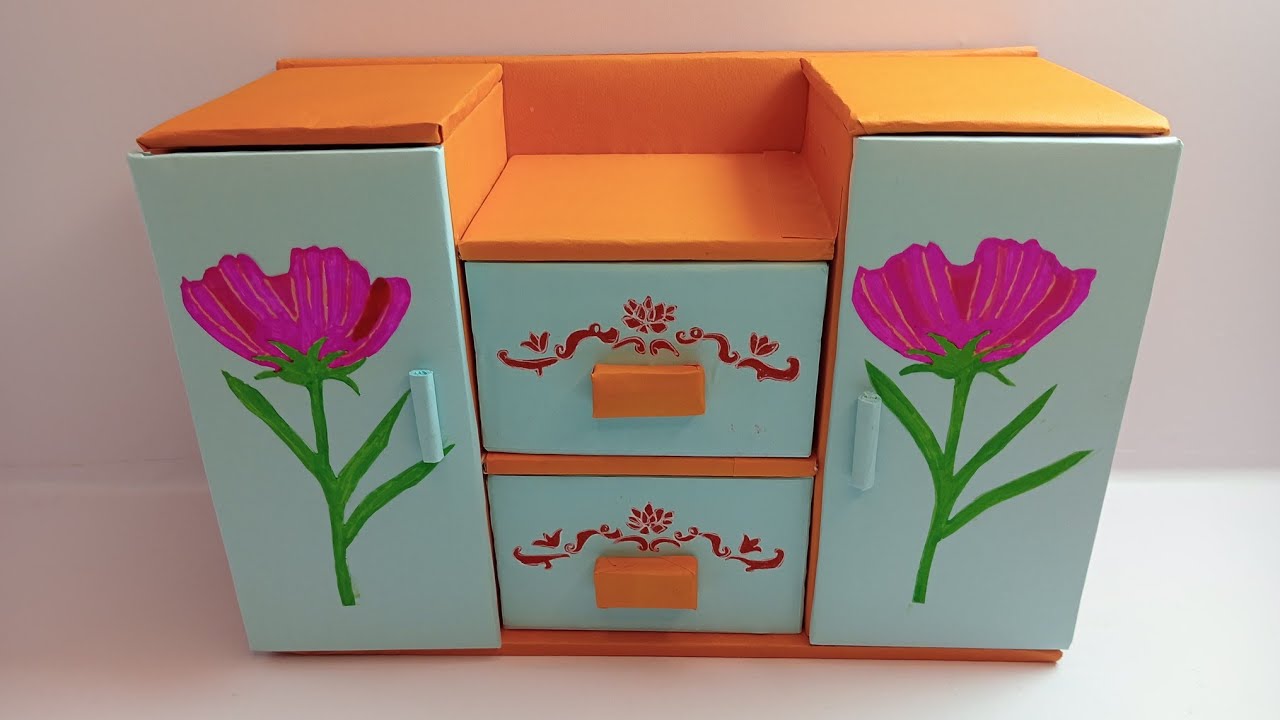 DIY Mini Cabinet 😍 | How to make Paper Closet |DIY Paper Wardrobe #diy ...