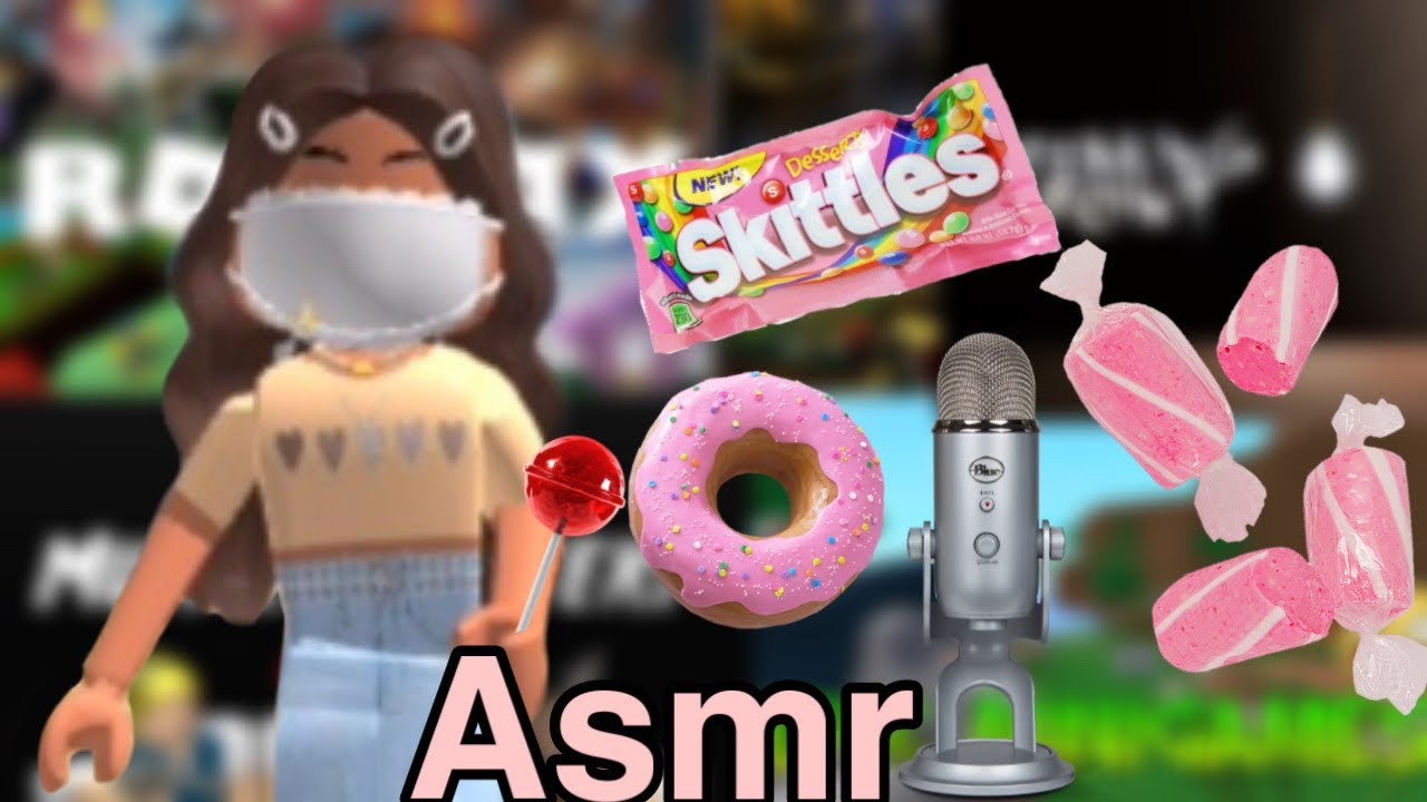 Asmr || eating candy and playing roblox games || - YouTube
