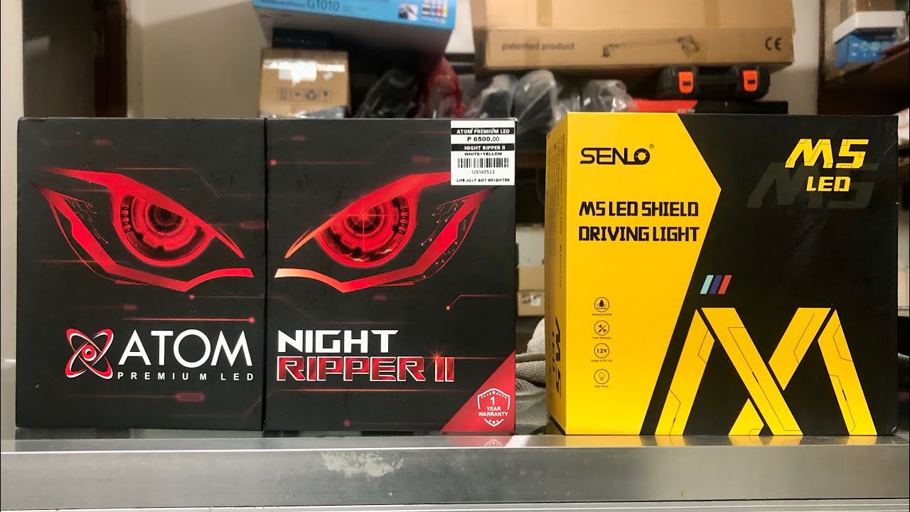 Senlo M5 versus Atom night ripper 2 driving light comparison - YouTube