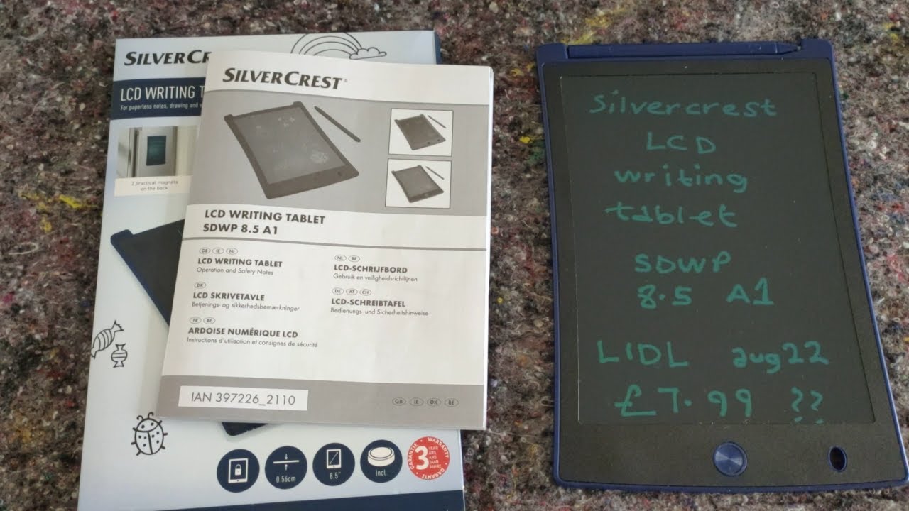 Lidl 8.5 LCD Writing Tablet ... £7 (aug 22) - YouTube