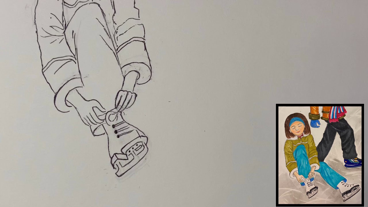 How to draw ice skating people -1 - YouTube