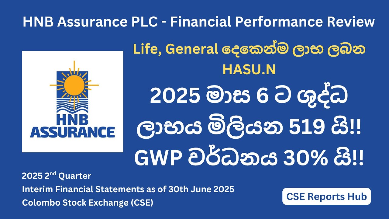 HNB Assurance (HASU.N) 2025 Q2 Financial Performance | 2025 Q2 Report Analysis | CSE Reports Hub ...