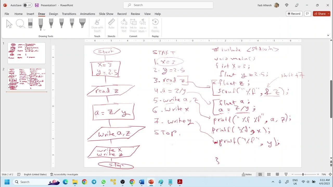 Flowchart to Algorithm to C program Examples - YouTube