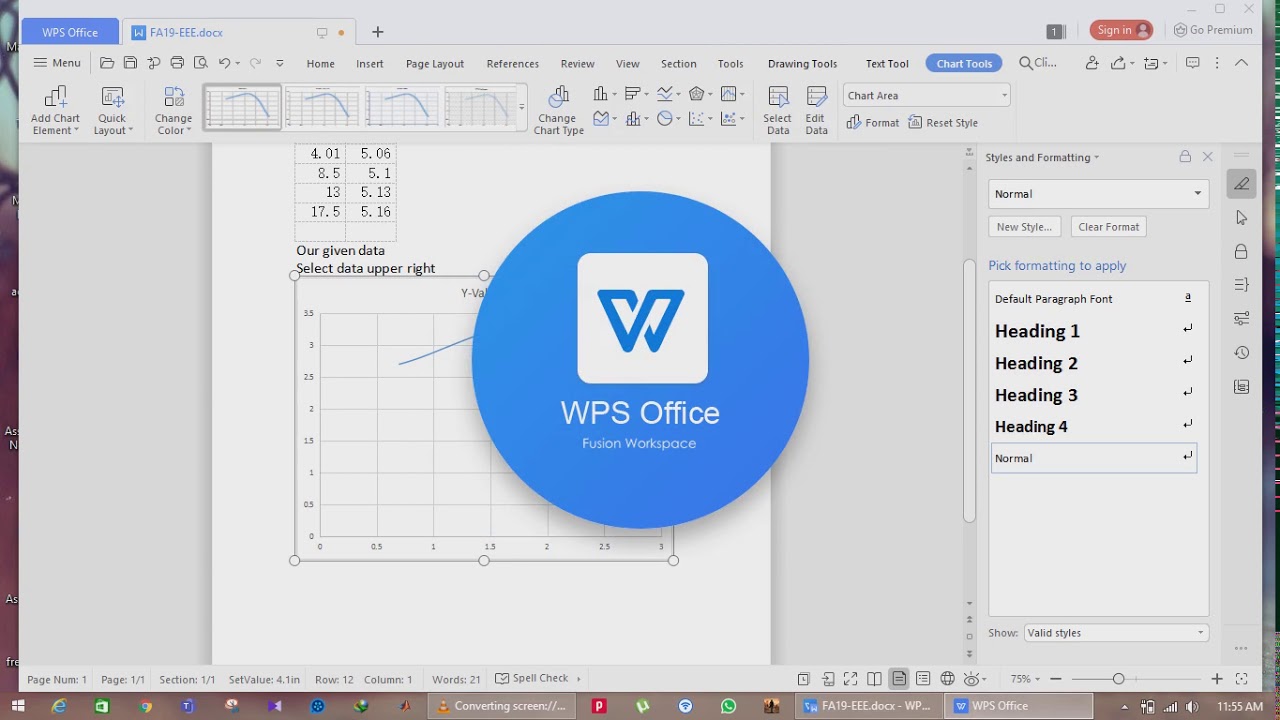 Graph making In WPS , DOCx file - YouTube