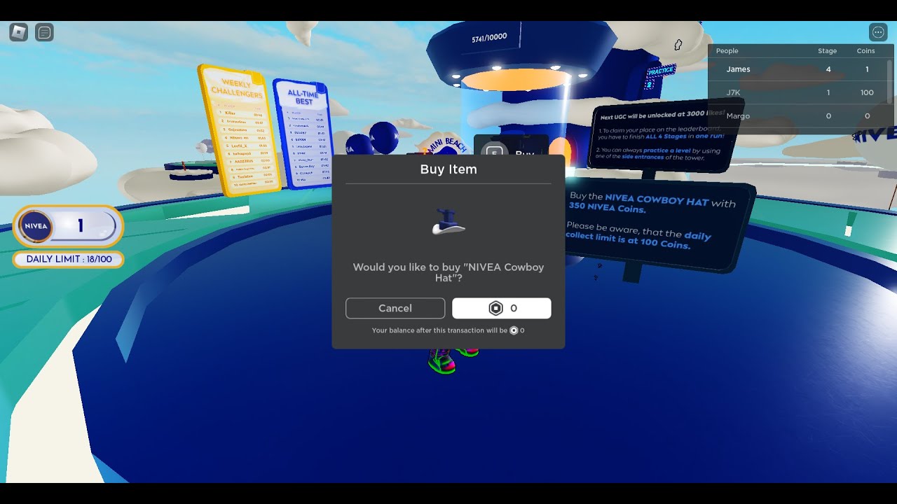 Sniping the NIVEA Cowboy Hat in NIVEA TOWER RUN #4265 - YouTube
