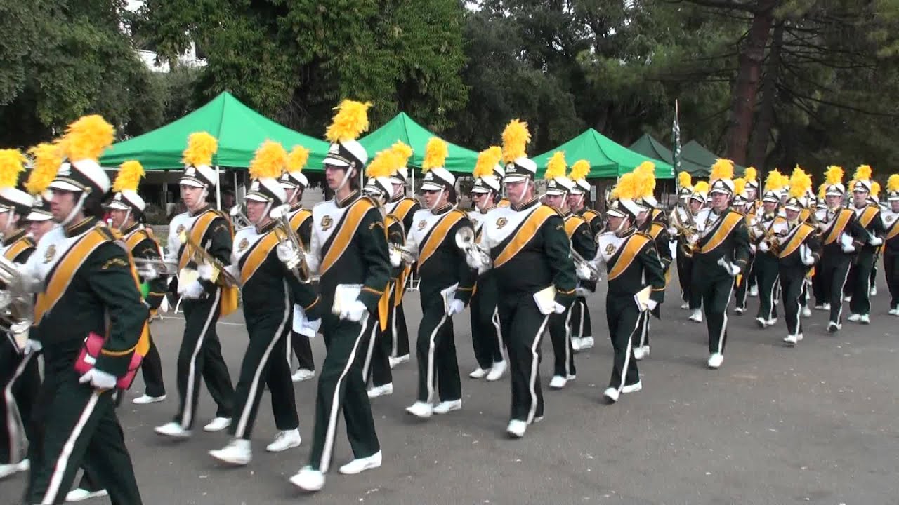 Cal Poly SLO marching band tailgate party performance at UC Davis on 11 ...