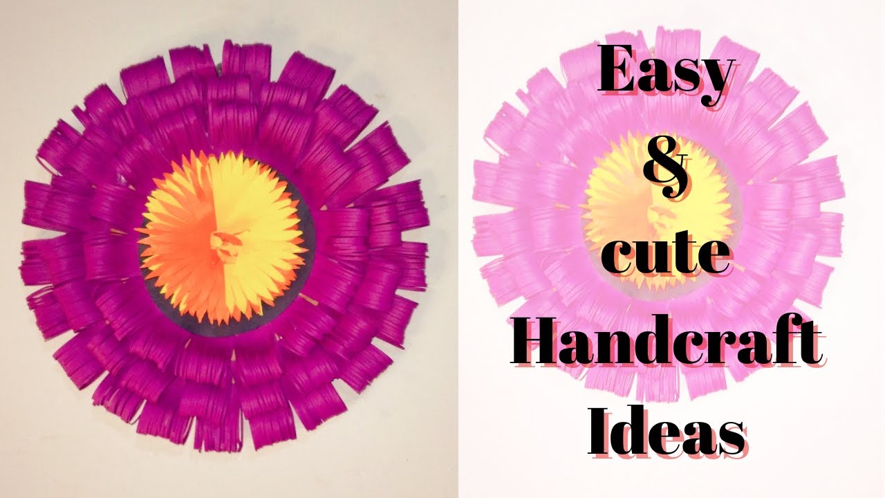 Easy handcraft idea with paper | cute & simple wall decoration | paper ...
