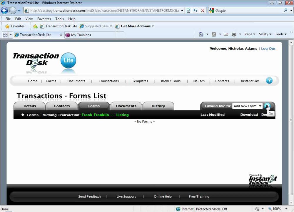How Do I __Add Forms to Transaction File_TransactionDesk Lite View ...