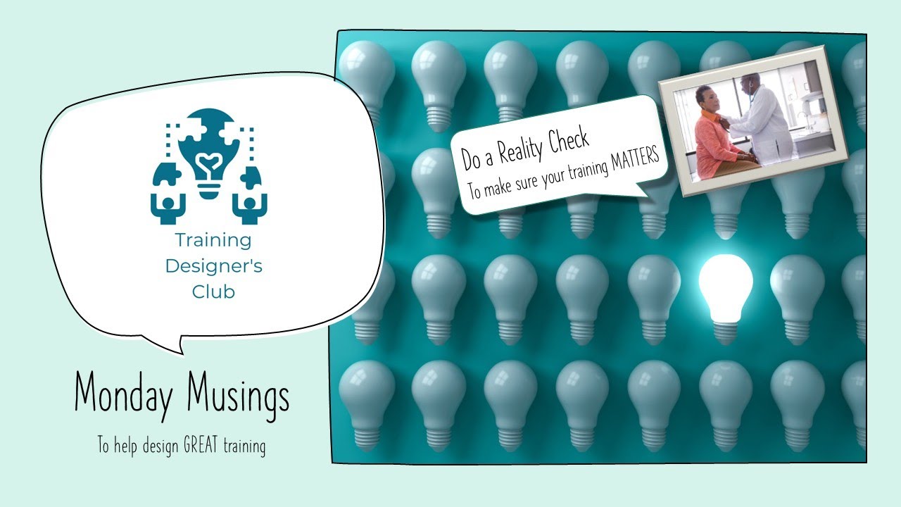 Monday Musing - Give your Training a Reality Check - YouTube