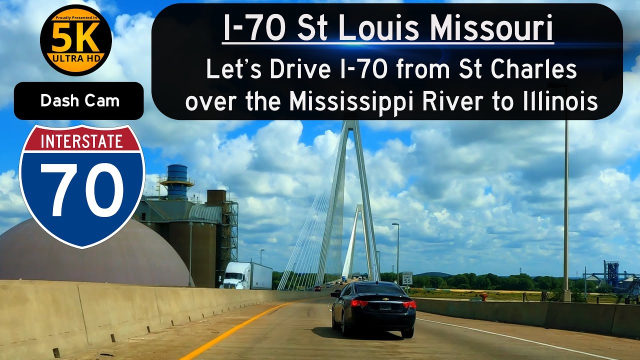 Let's Drive on I-70 east through St Louis over the Mississippi River ...