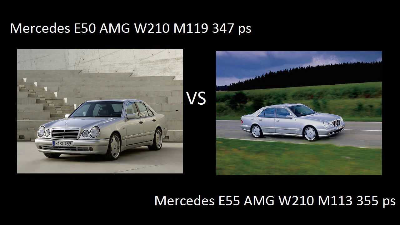 Mercedes E55 AMG W210 M113 355 ps vs Mercedes E50 AMG W210 M119 347 ps ...