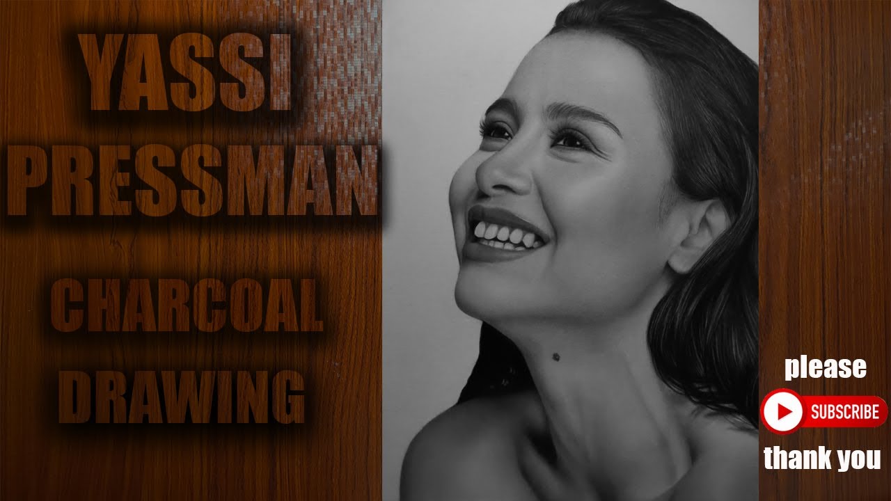 TIMELAPSE | YASSI PRESSMAN | CHARCOAL DRAWING | ART OF WARren - YouTube