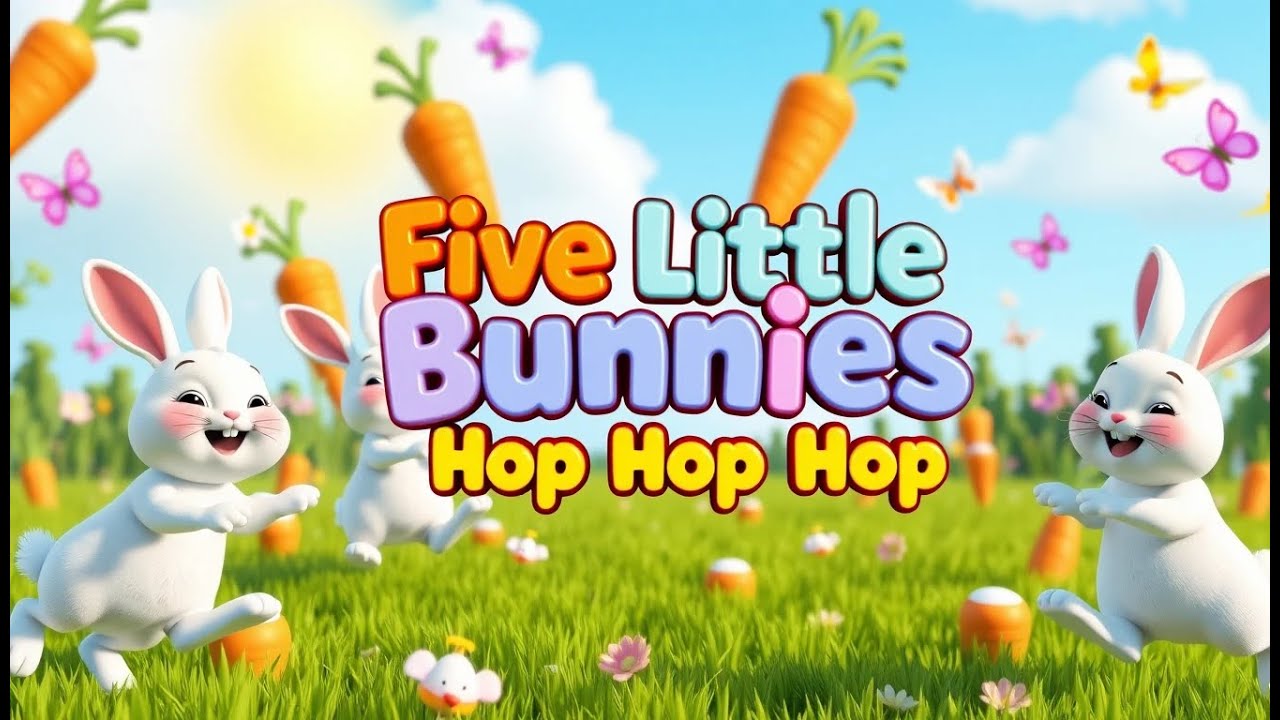 Five Little Bunnies Hop Hop Hop | Kids Nursery Rhymes | Little Joy Kids ...