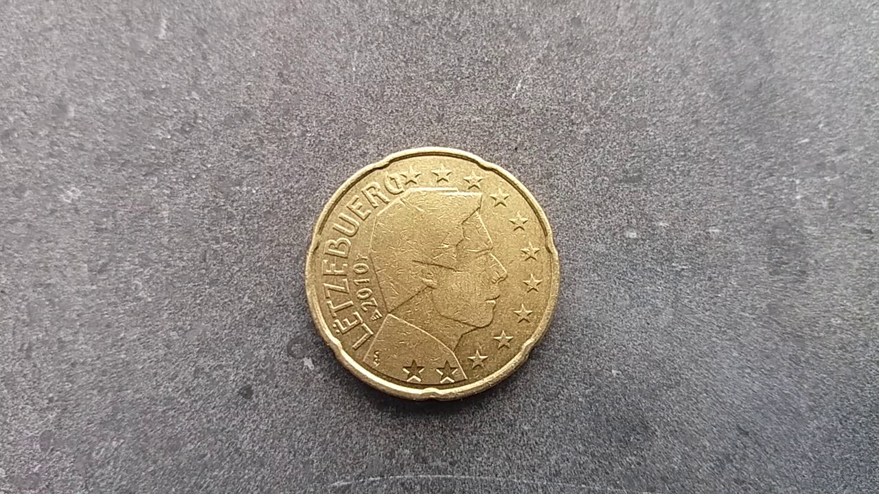 LETZEBUERG,LUXEMBOURG, 20 cent euro coin.Year 2010, - YouTube