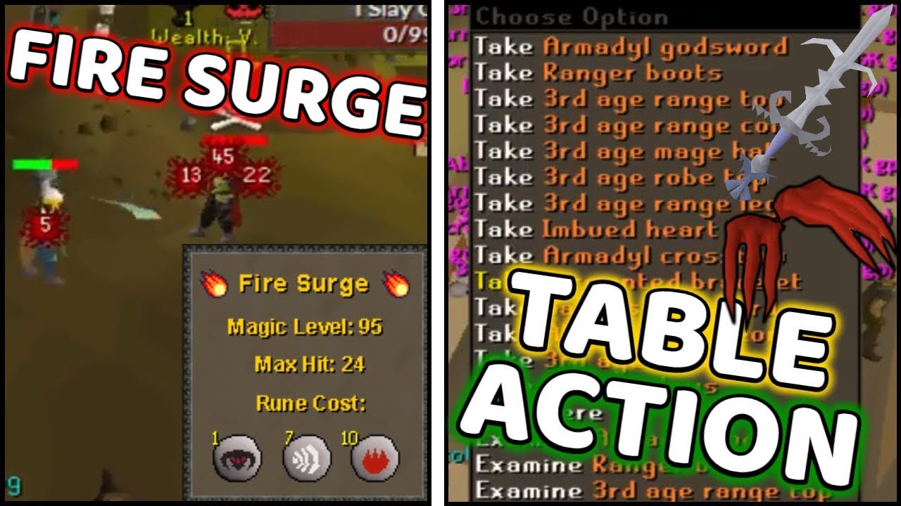 Fire Surge Pking and Table Action - Runescape Moments - YouTube