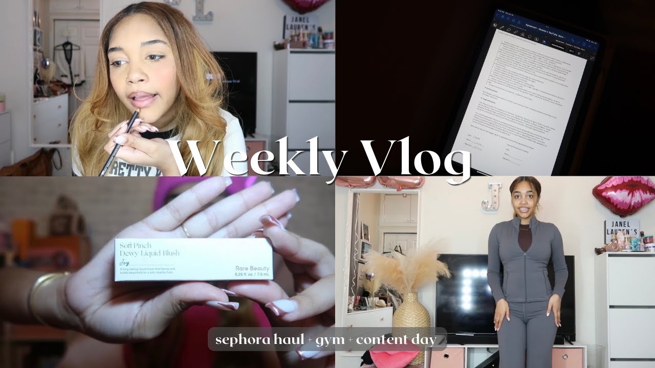 Weekly Vlog| mini Sephora haul + gym + content day | Janel Lauren ...
