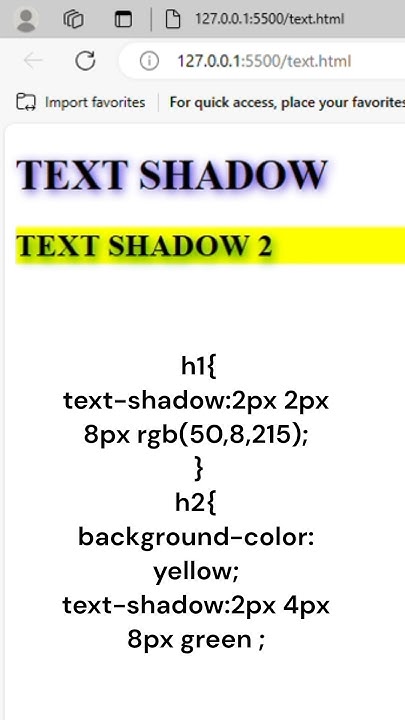 Text shadow | HTML | CSS #shorts #htmlcss #html #css #visualstudio - YouTube