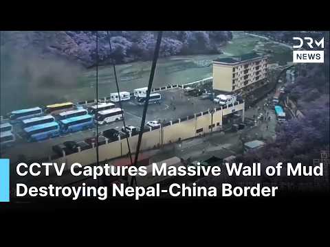 MOMENT: CCTV Captures Massive Wall of Mud Destroying Nepal-China Border Crossing | AL1B