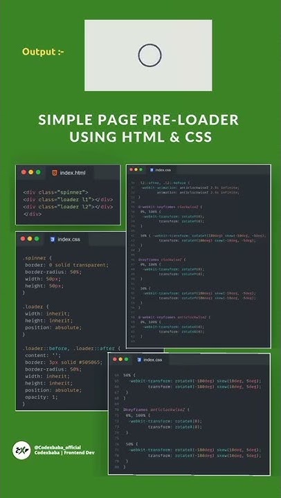 Simple Page Pre Loader Using Html And Css Loader Css Html Coding Codexbaba Loading Pre