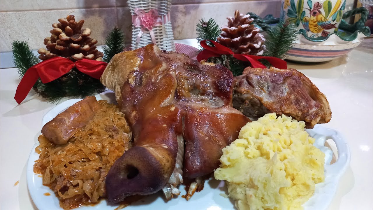 Cap de Porc la Cuptor cu Varza Murată Scăzută cu Afumătură de la Bunica ...