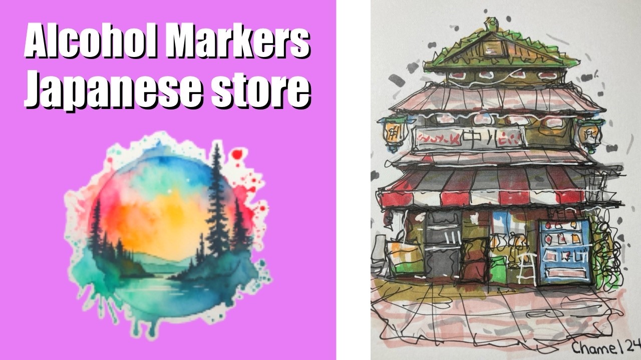 Art Tutorial Japanese Store Lose Sketch - Copic Markers - YouTube