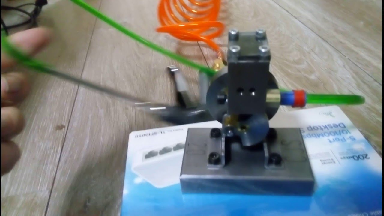 Pneumatic piston engine I made at work - YouTube