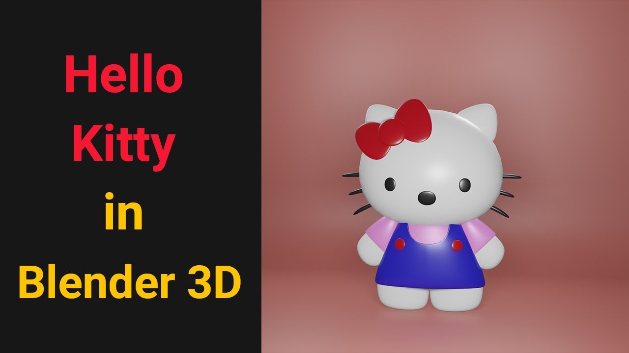 Hello Kitty Cartoon Character in Blender 3D - YouTube