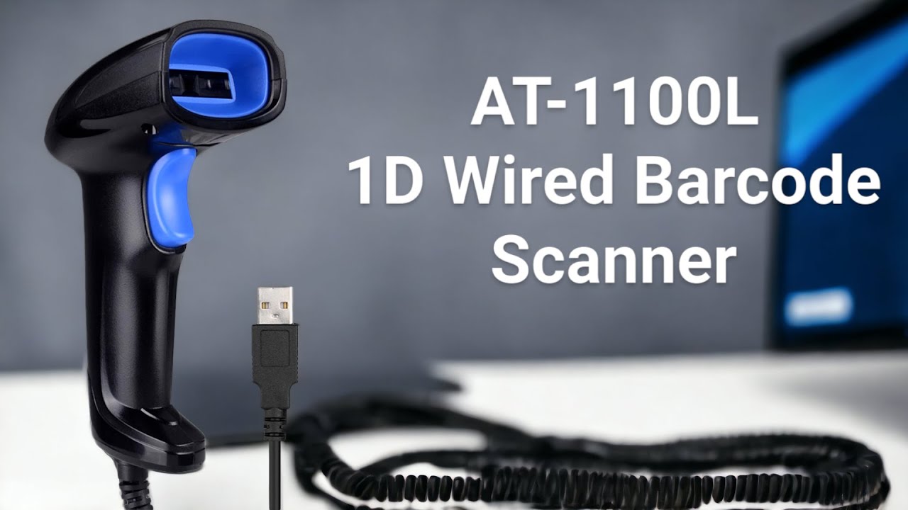 Atpos AT-1100L 1D Laser USB Wired Handheld Laser Barcode Scanner for ...
