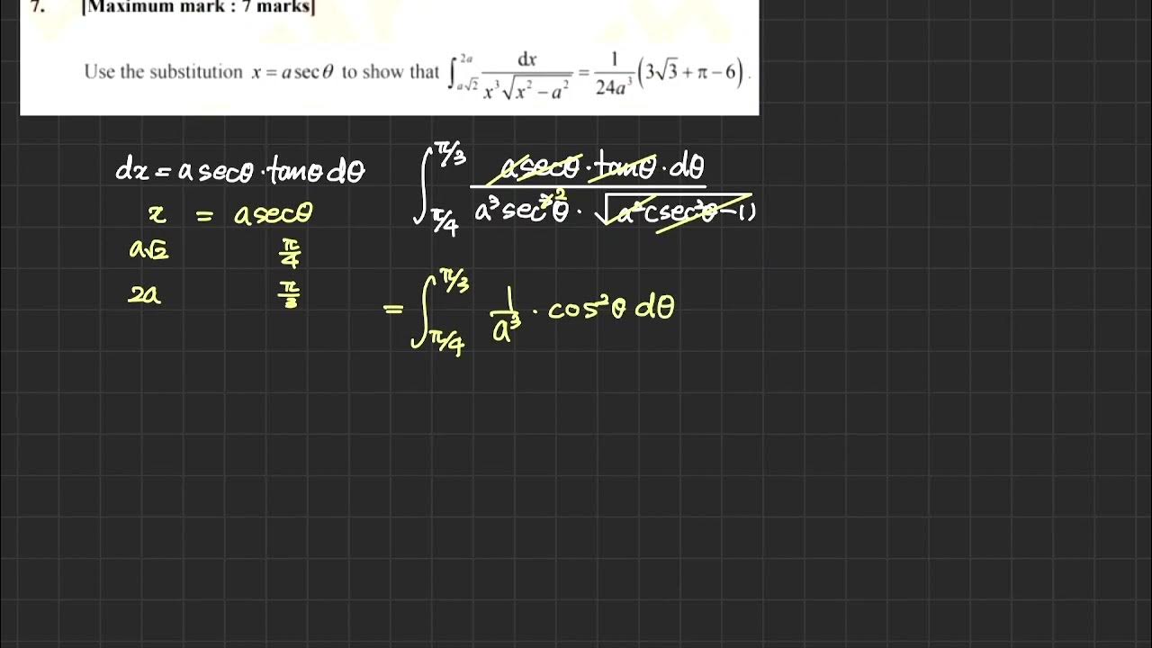 IB MATH AA HL PASTPAPER [Topic 5.2 Integral calculus] 기출문제 - YouTube