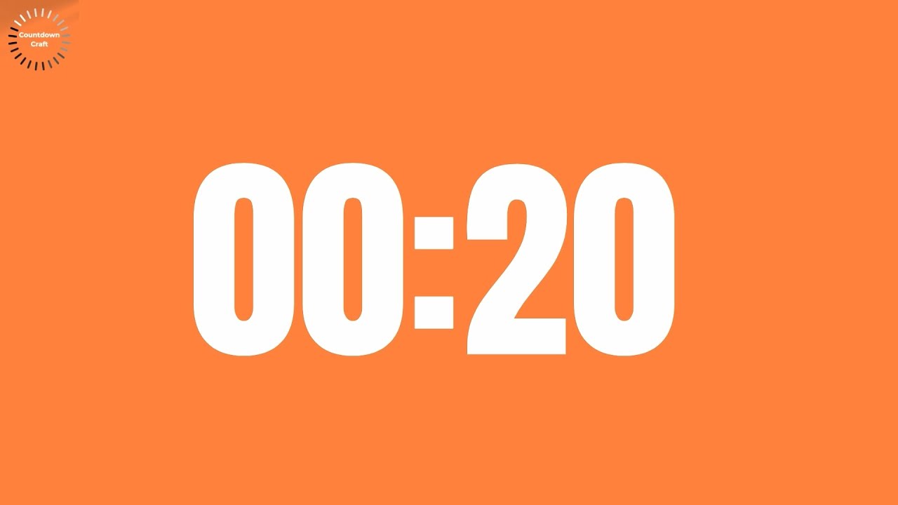 20 Seconds Countdown Timer (in Orange Background) - YouTube